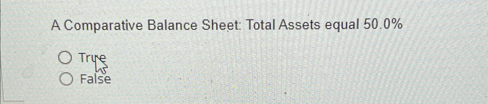 Solved A Comparative Balance Sheet: Total Assets equal | Chegg.com