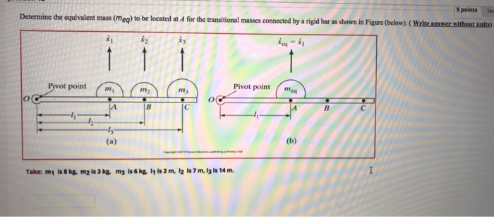 Solved 5 points Determine the equivalent mass (meq) to be | Chegg.com