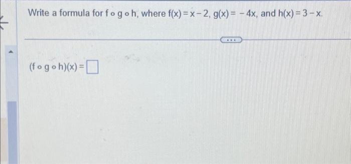 Solved Write a formula for fo goh, where f(x)=x-2, g(x) = | Chegg.com