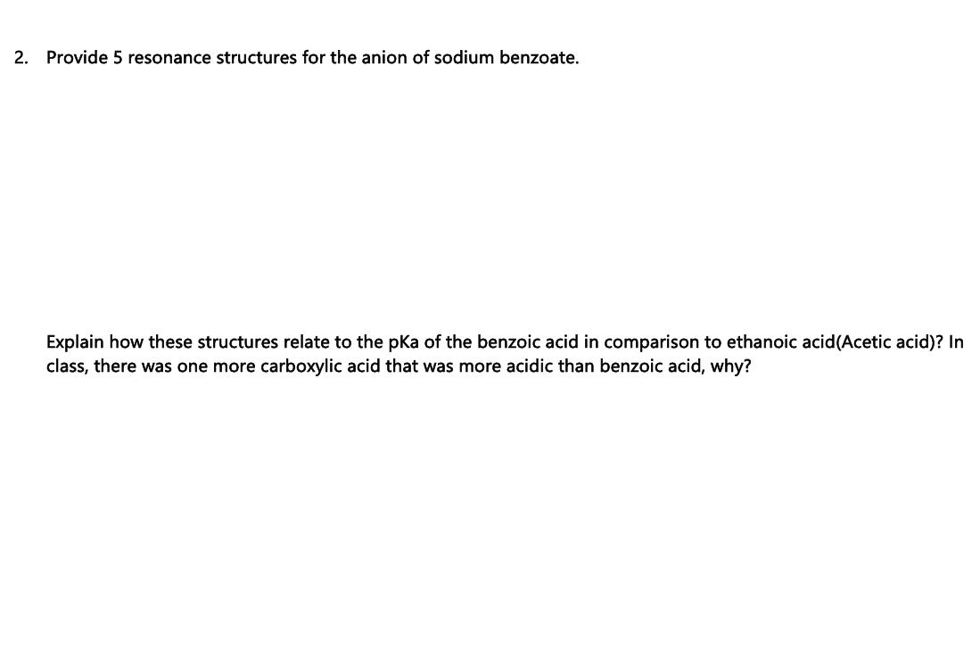 Solved 1. ﻿Provide 5 ﻿resonance structures for the anion of | Chegg.com
