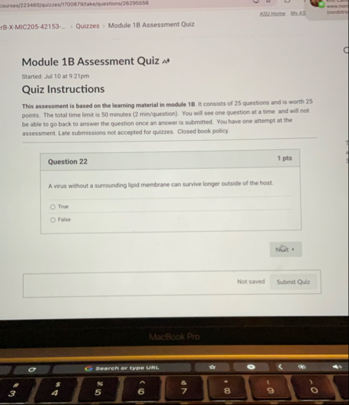 Module 1B Assessment Quiz AStarted: Jul 10 ﻿at | Chegg.com