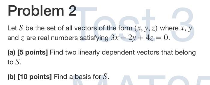 Solved Problem 2 Tangaroo ca Let S be the set of all vectors | Chegg.com