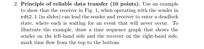 Solved 2. Principle of reliable data transfer (10 points). | Chegg.com