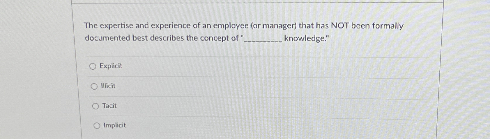 Solved The expertise and experience of an employee (or | Chegg.com