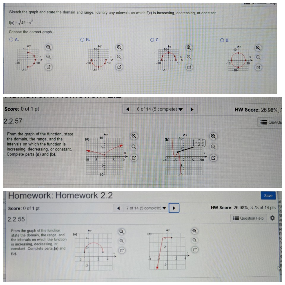Solved Sketch the graph and state the domain and range. | Chegg.com