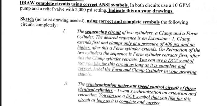 Solved DRAW complete circuits using correct ANSI symbols. In | Chegg.com