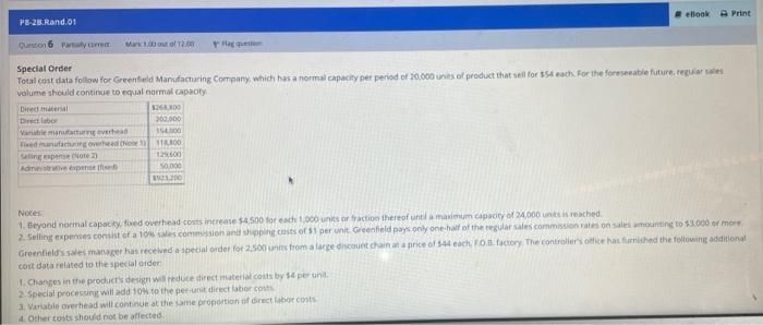 Solved eBook Print P-28. Rand. Qurton 6 cm Mark 10 out of | Chegg.com