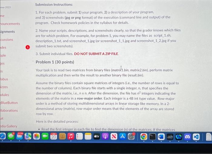 Submission Instructions: 1. For each problem, submit | Chegg.com