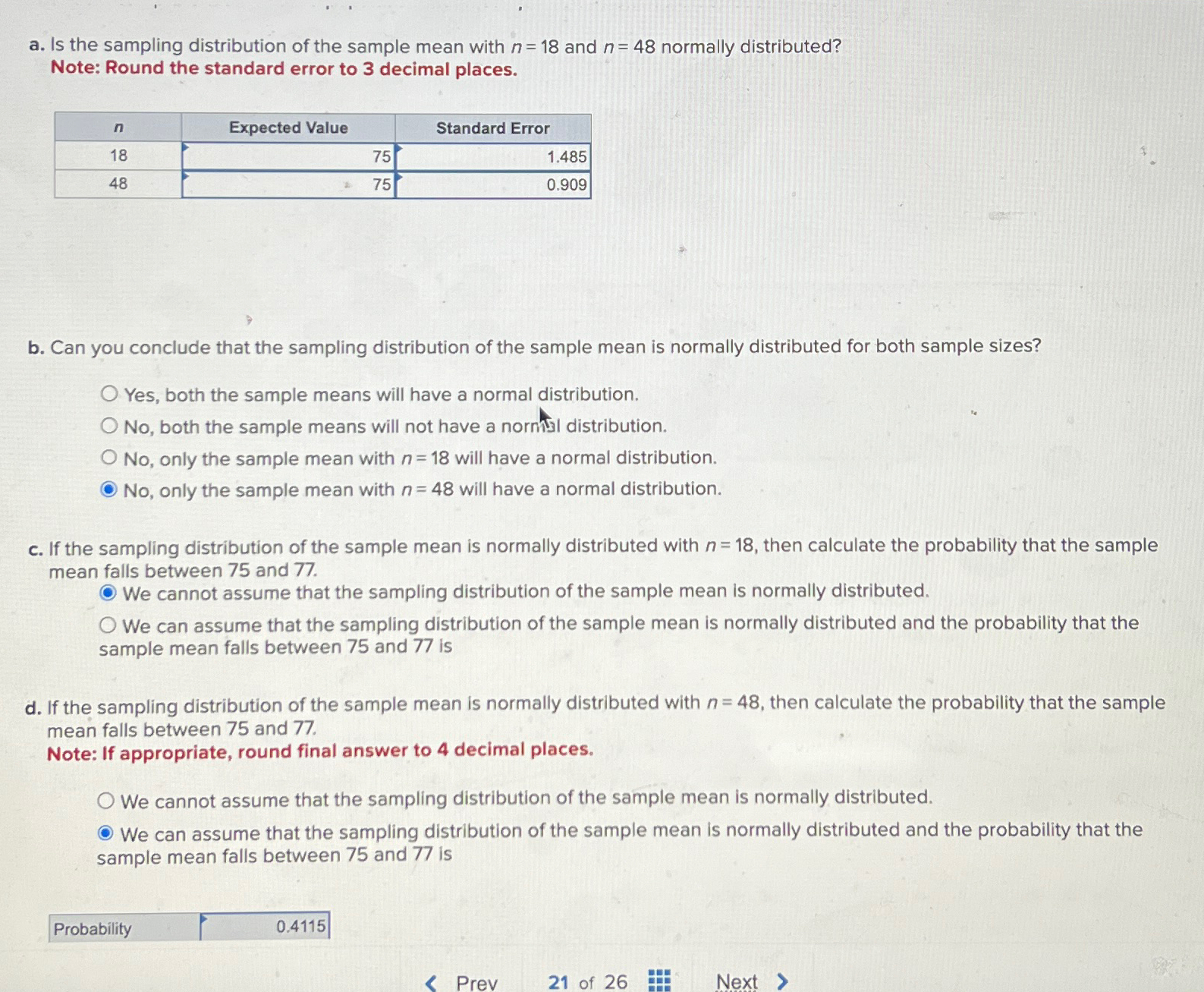 Solved Complete part Da. ﻿Is the sampling distribution of | Chegg.com
