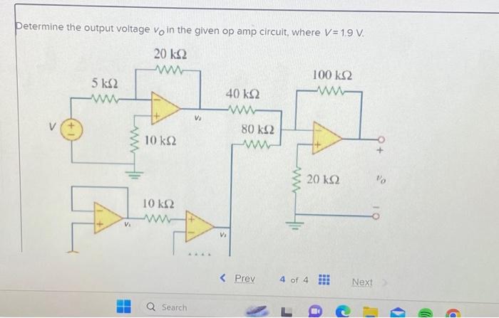 Determine the output voltage Vo in the given op amp | Chegg.com