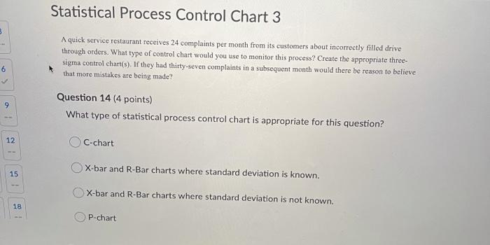 Solved Statistical Process Control Chart 3 A quick service | Chegg.com