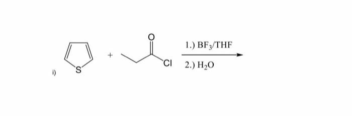 Solved i) 1.) BF3/THF 2.) H2O | Chegg.com