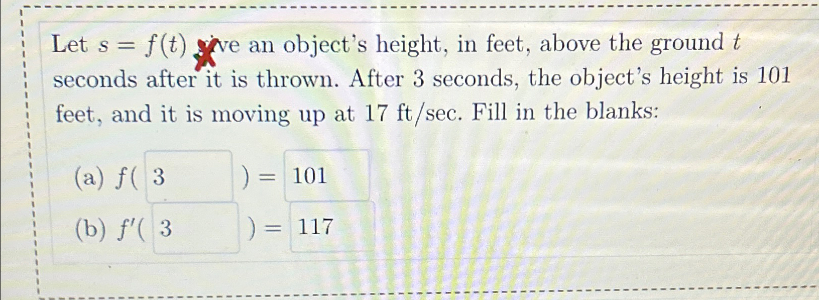 Solved Let s=f(t) ﻿we an object's height, in feet, above the | Chegg.com