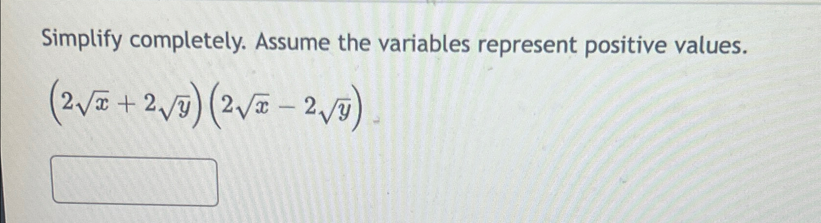 Solved Simplify completely. Assume the variables represent | Chegg.com