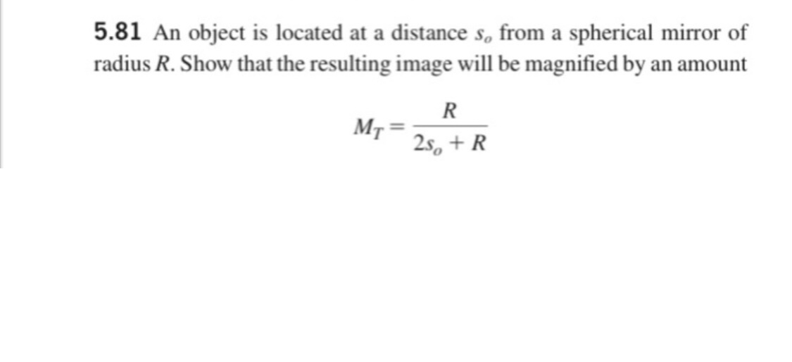 Solved 5.81 ﻿An object is located at a distance so ﻿from a | Chegg.com