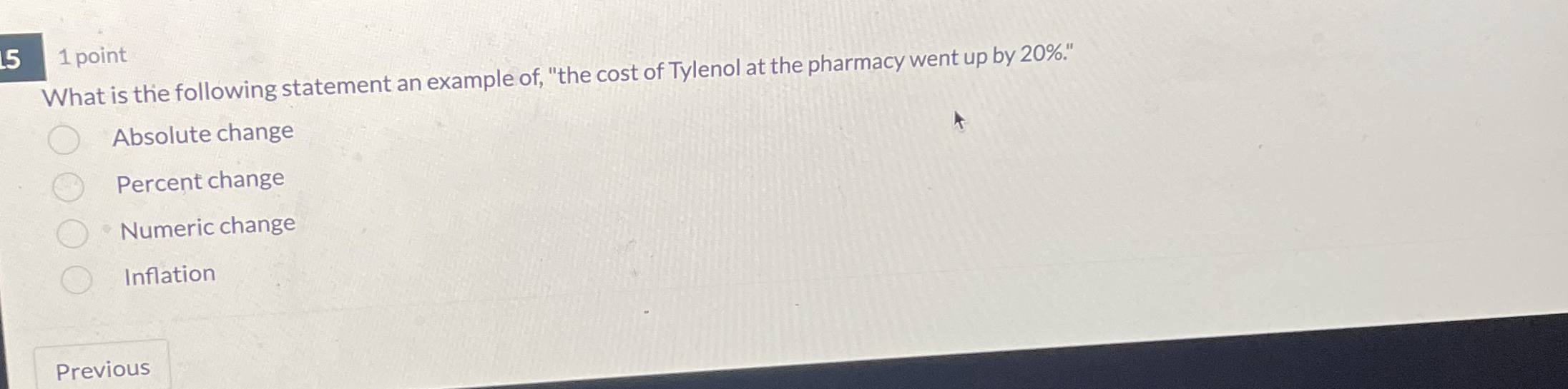 Solved 1 ﻿pointWhat is the following statement an example | Chegg.com