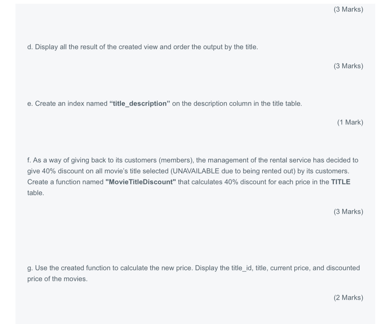 Solved Deliverable 1: Database system using Oracle DBMSStudy | Chegg.com
