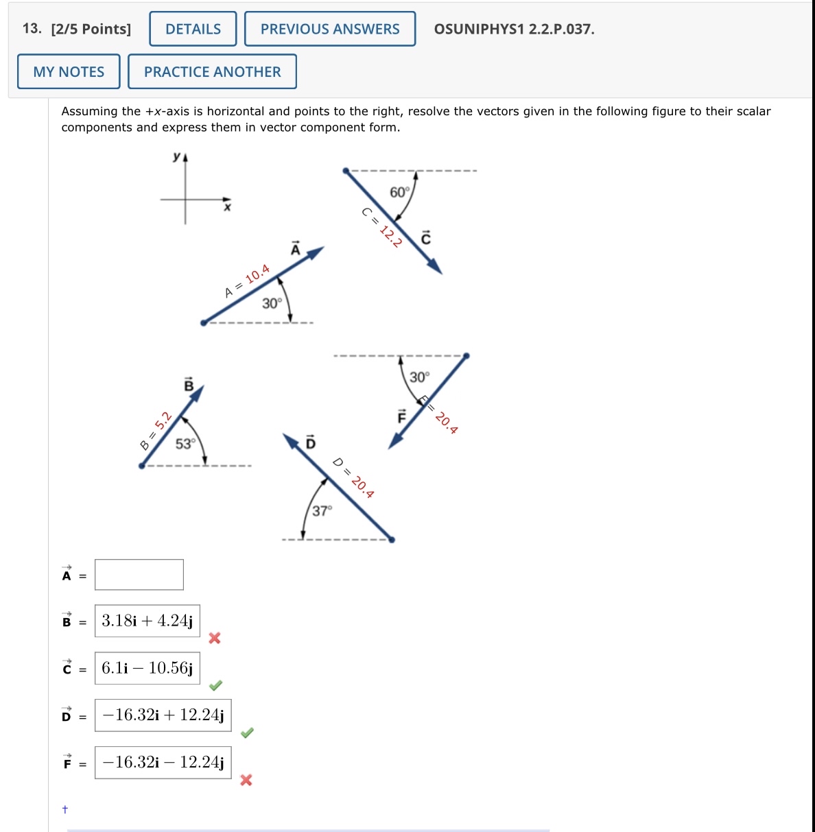 Solved [2/5 ﻿Points]OSUNIPHYS1 2.2.P.037.Assuming the | Chegg.com