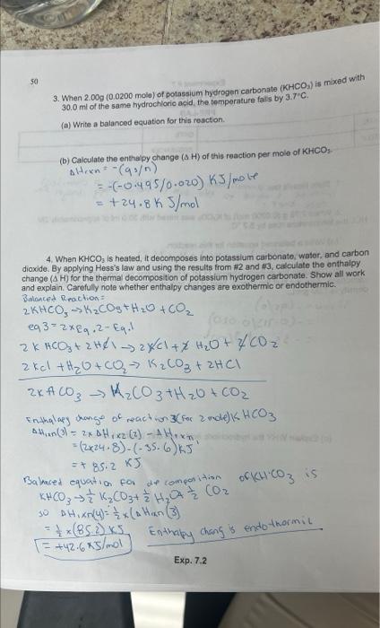 Solved Experiment =7 CALORIMETRY crm todsLerm 1 Date PRE-LAB | Chegg.com