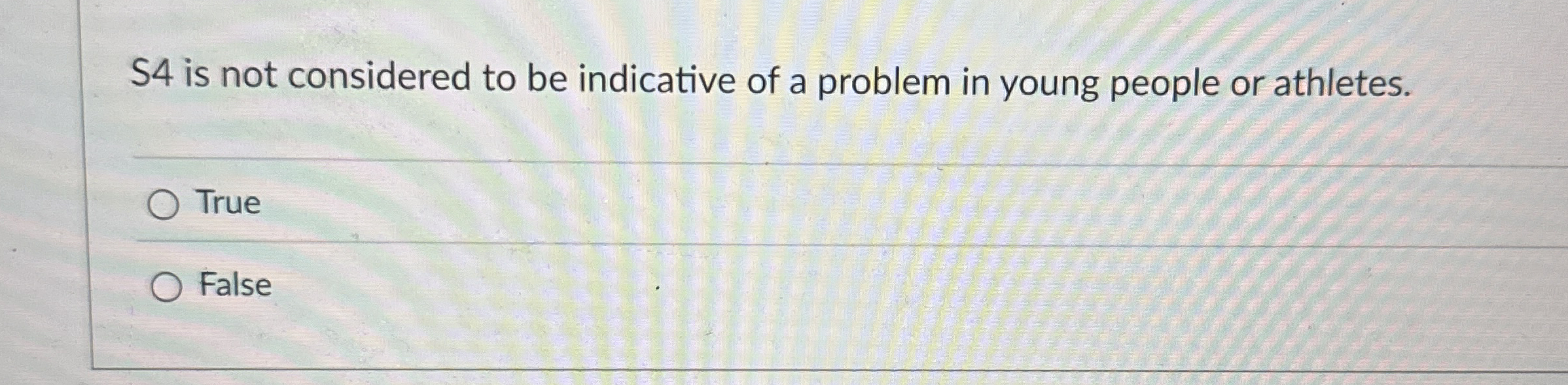 Solved S4 ﻿is not considered to be indicative of a problem | Chegg.com