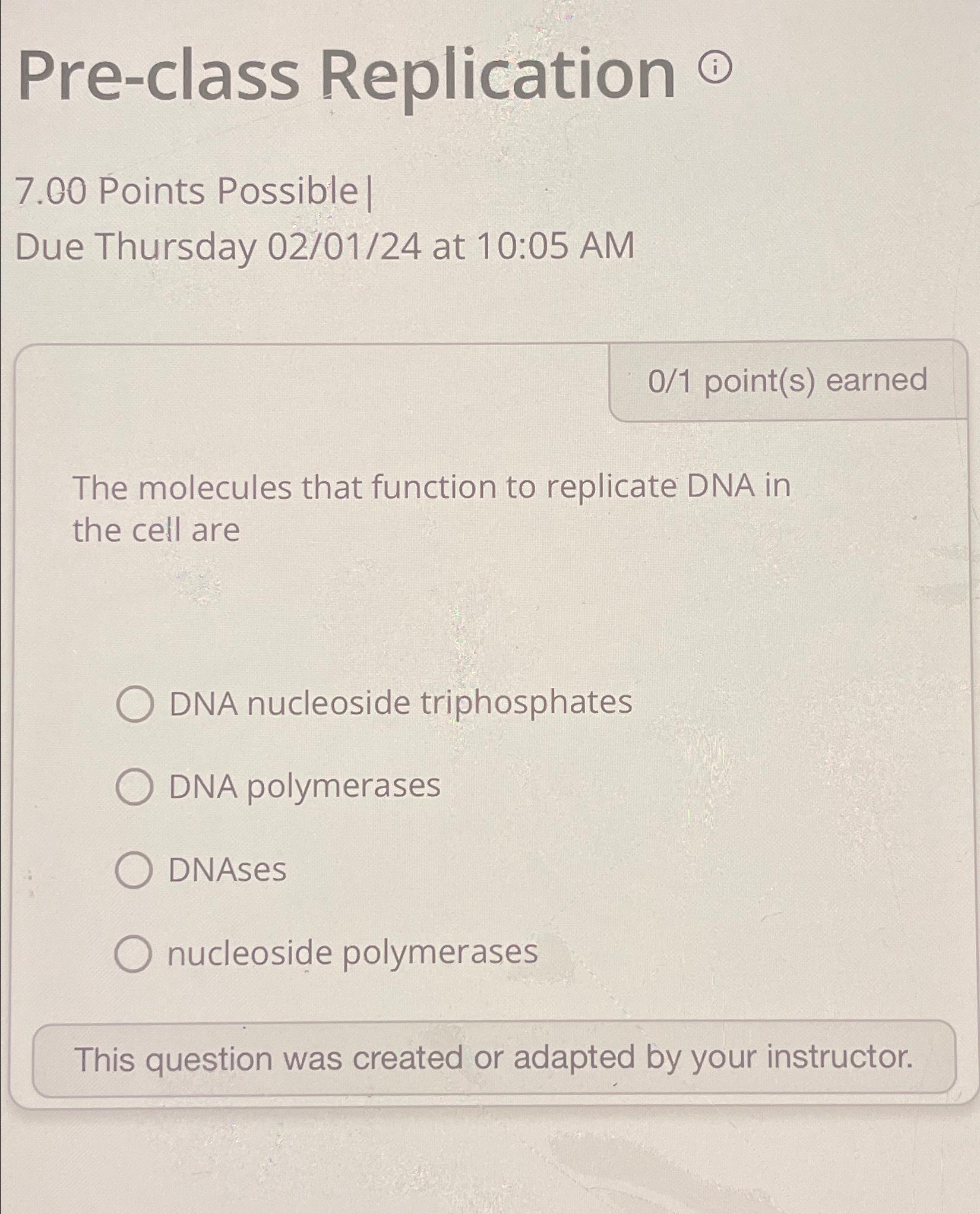 Solved Pre-class Replication °7.00 ﻿Points Possible |Due | Chegg.com