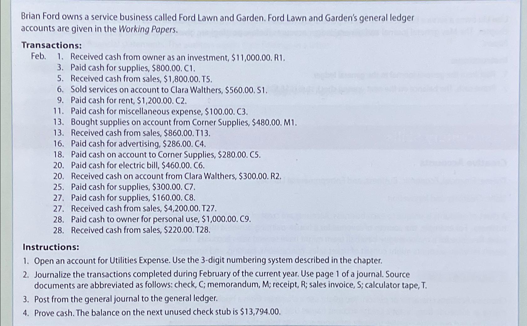 Solved Can someone provide a picture of ﻿the general ledger | Chegg.com