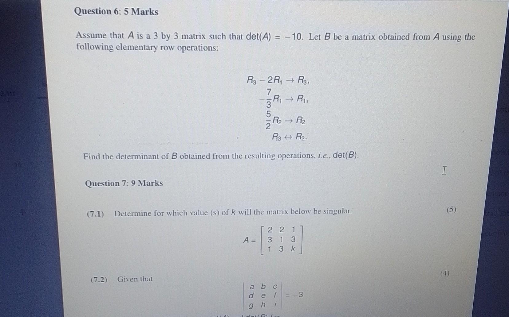 Solved Assume that A is a 3 by 3 matrix such that | Chegg.com