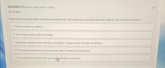 Solved Question 6(Multiple Choice Worth 1 points) (03.08 MC) | Chegg.com