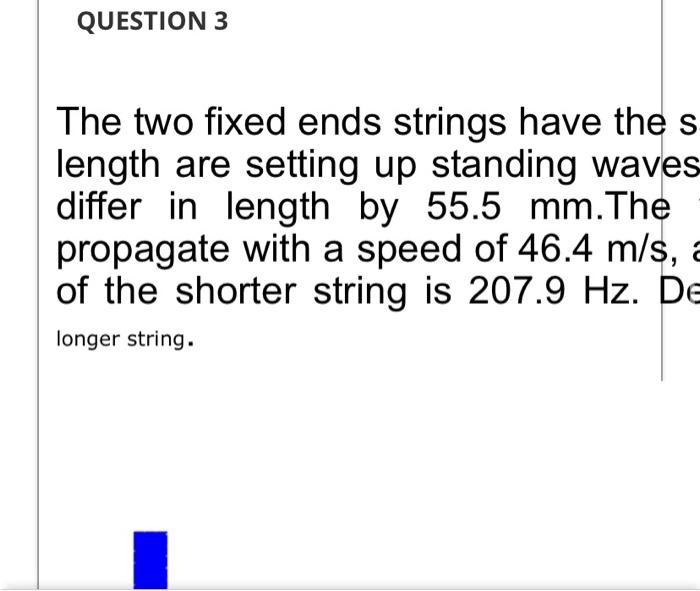 The two fixed ends strings have the s length are | Chegg.com