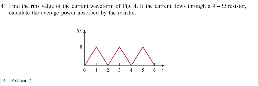 Solved Find the rms value of the current waveform of Fig. 4. | Chegg.com Solved Find the rms value of the current waveform of Fig. 4. | Chegg.com