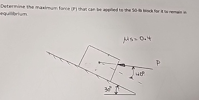 Solved Determine the maximum force (P) ﻿that can be applied | Chegg.com