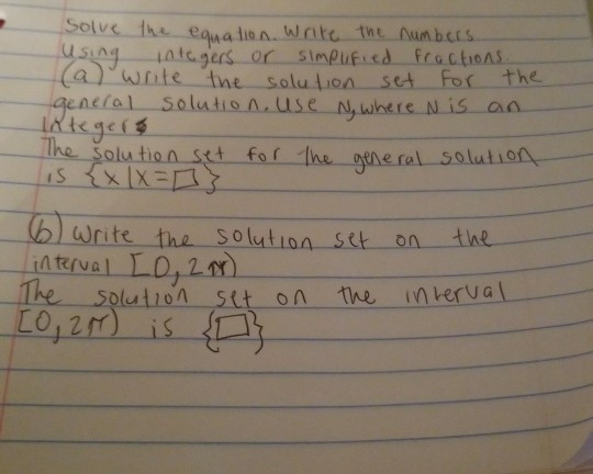 Solved Solve the equation. Write the numbers using integers | Chegg.com