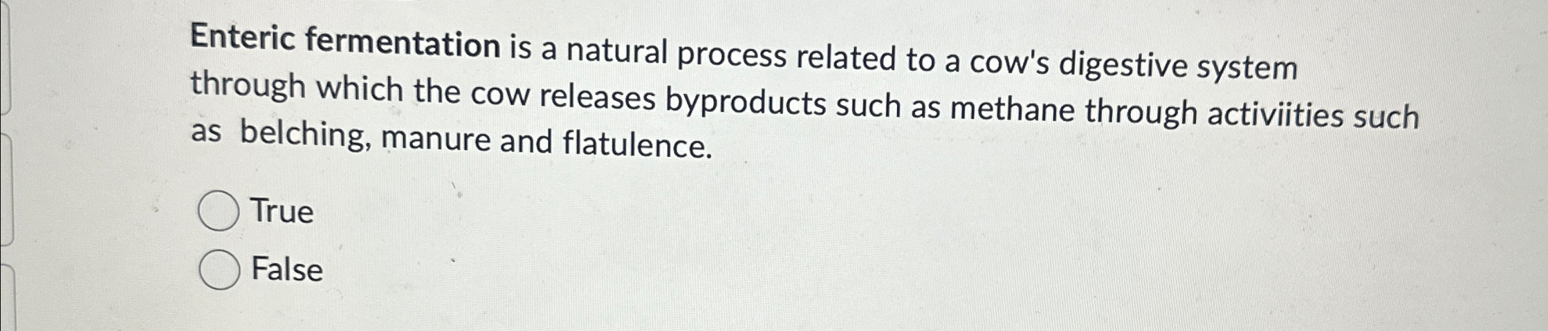 Solved Enteric fermentation is a natural process related to | Chegg.com