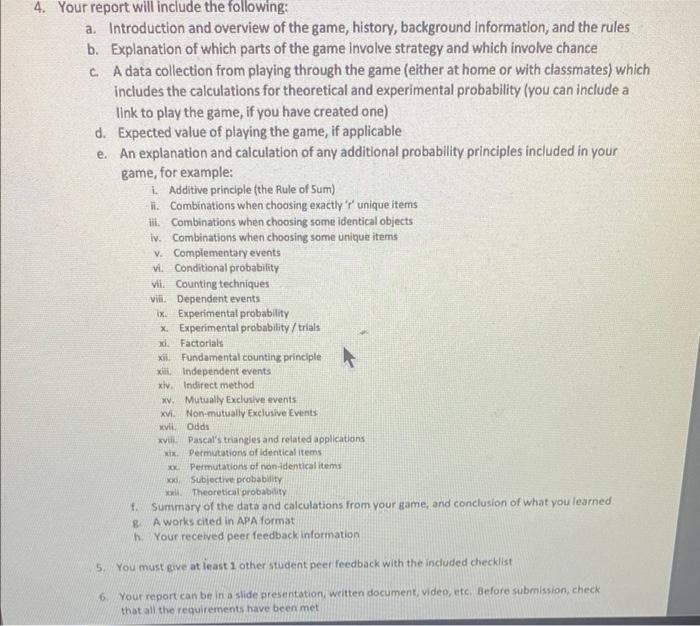 Solved Your report will include the following: a. | Chegg.com