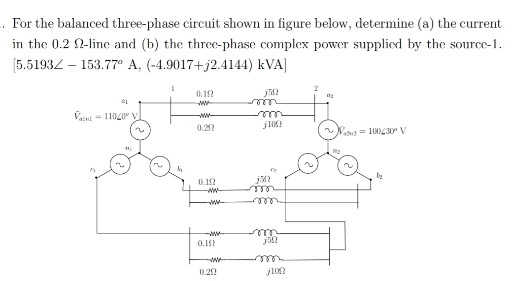 Solved For the balanced three-phase circuit shown in figure | Chegg.com