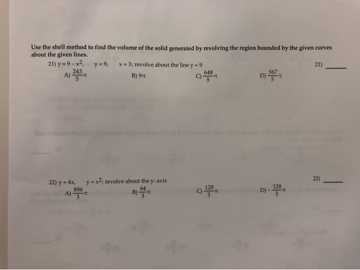 Solved Use the shell method to find the volume of the solid | Chegg.com