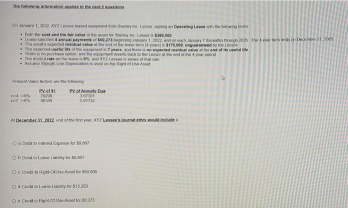 Solved The following information polies to the next | Chegg.com