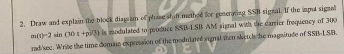 Solved 2. Draw and explain the block diagram of phase shift | Chegg.com