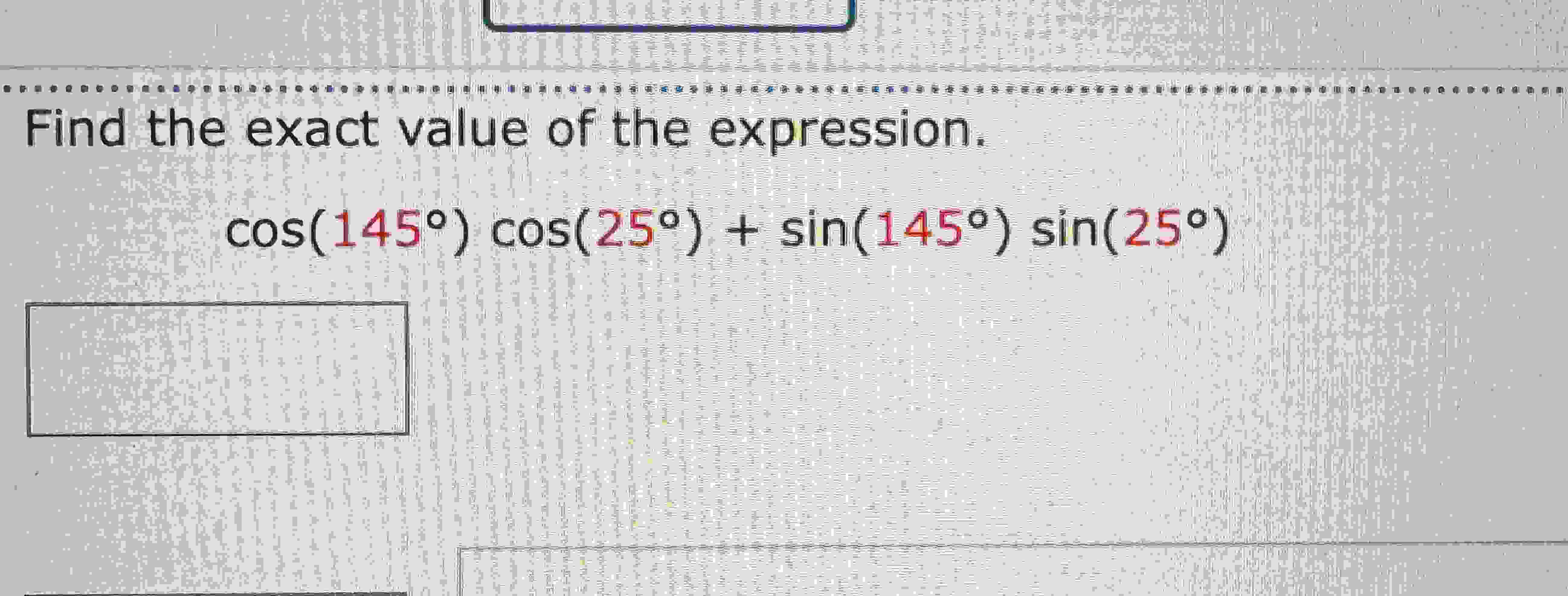 Solved Find the exact value of the | Chegg.com