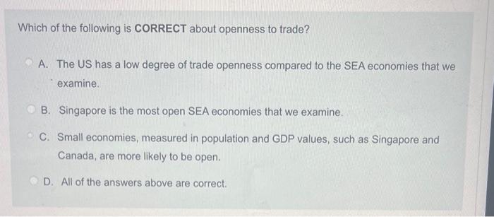 Solved Which of the following is CORRECT about openness to | Chegg.com