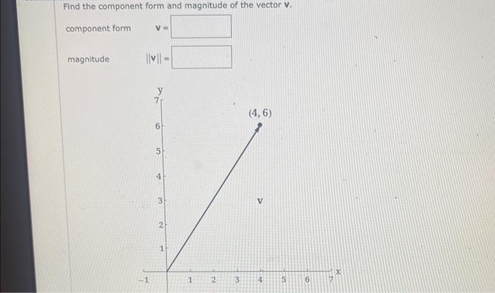 Solved Find the component form and magnitude of the vector | Chegg.com