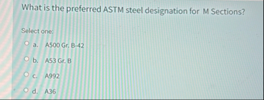 Solved What is the preferred ASTM steel designation for M | Chegg.com