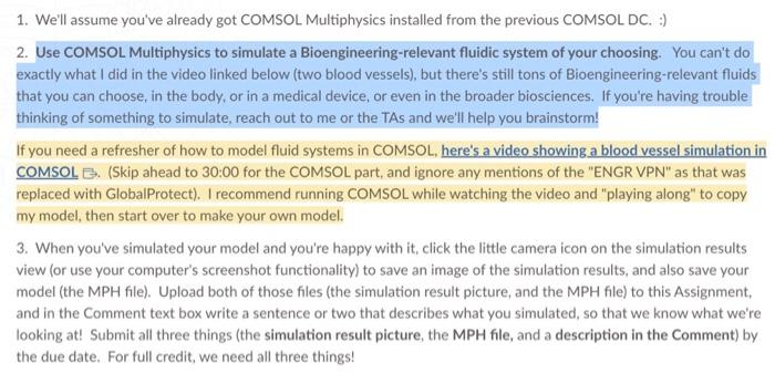 1. We'll assume you've already got COMSOL | Chegg.com
