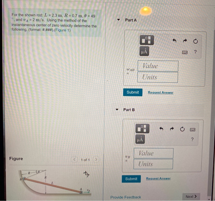 Solved Part A For the shown rod: L = 2.3 m, R = 0.7 m, 0 = | Chegg.com