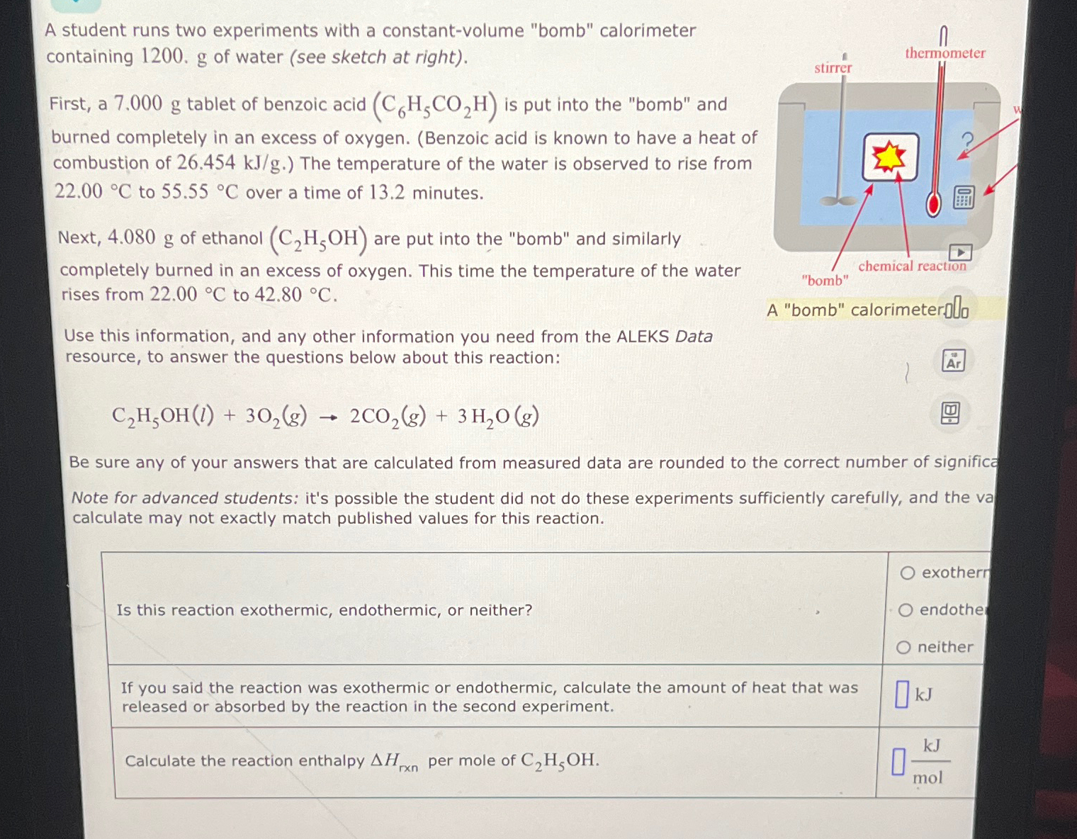 Solved A student runs two experiments with a constant-volume | Chegg.com