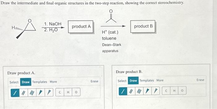 Solved Draw the intermediate and final organic structures in | Chegg.com