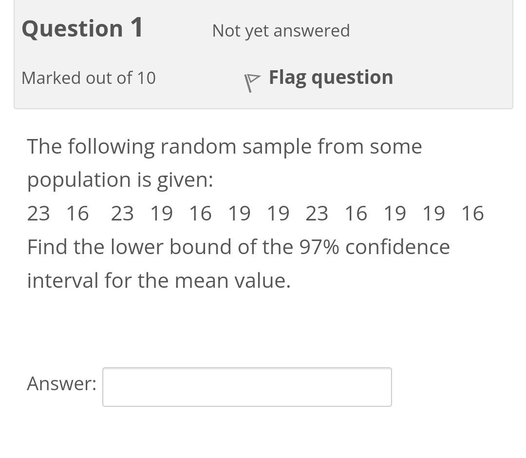 Solved The following random sample from some population is | Chegg.com