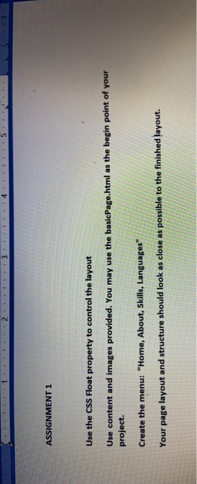 Solved 12 3 4 ASSIGNMENT 1 Use the CSS Float property to | Chegg.com