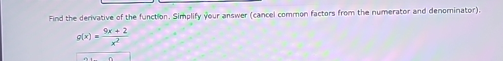 Solved Find the derivative of the function. Simplify your | Chegg.com