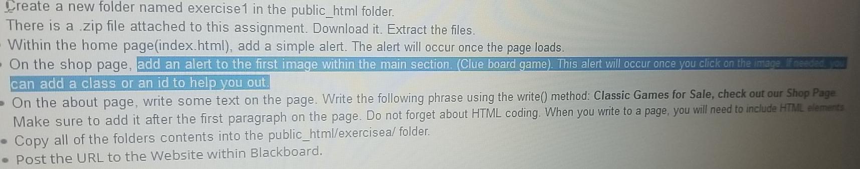 Solved Create a new folder named exercise 1 in the | Chegg.com